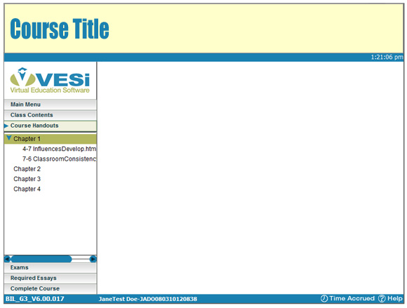 VESi Online or CD-Rom Course Help :: How to view Course Handouts Demo
